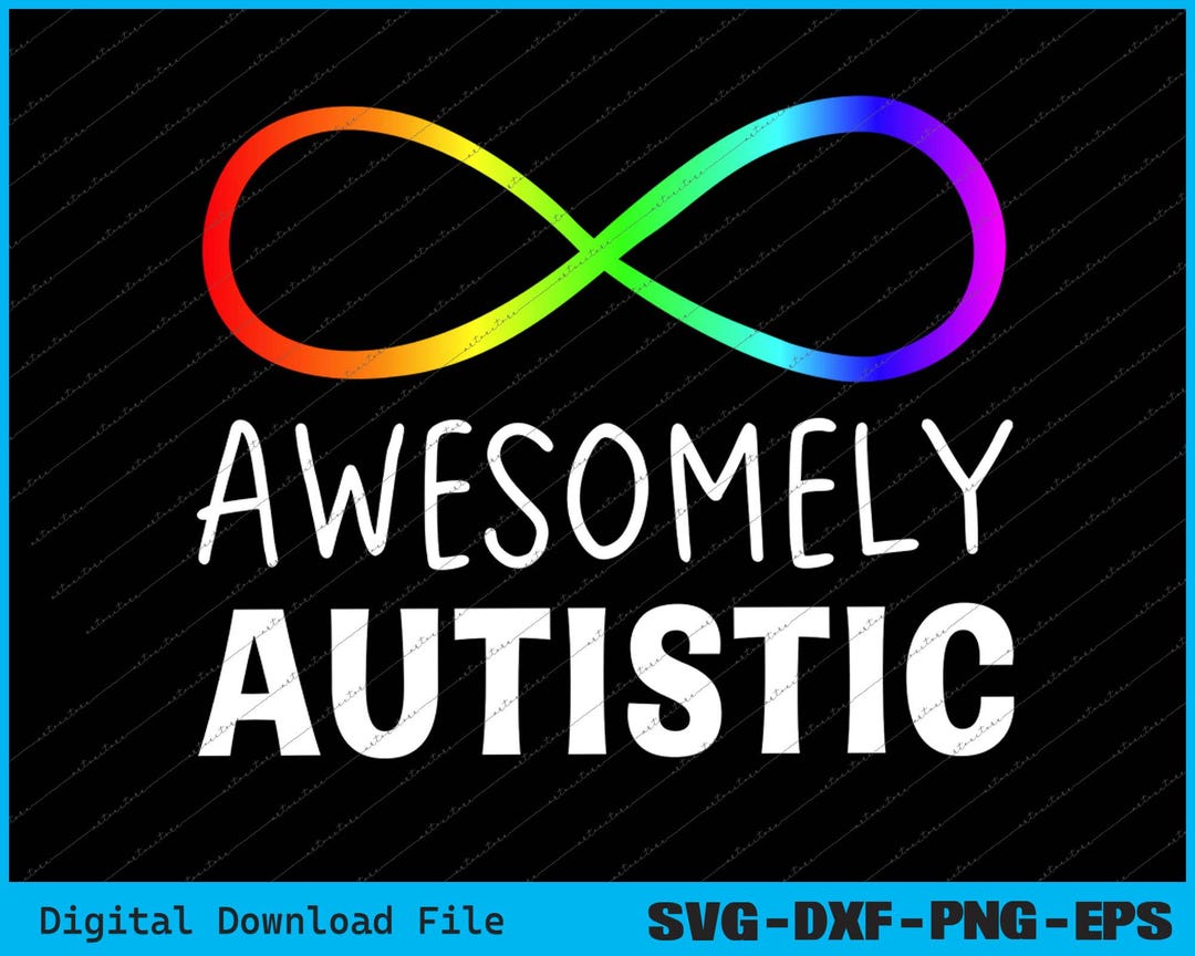 Autism Awesomely Autistic Infinity Red Instead Svg, Png, Digital File ...