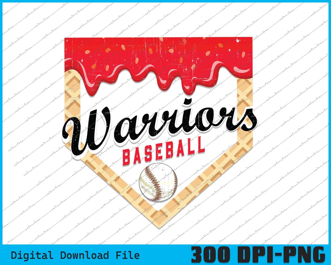 Custom Ice Cream Drip Baseball Warriors Png, Digital File - Etsy