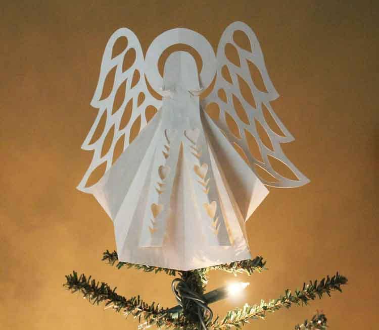 Angel Christmas Tree Topper Ornaments Decoration Scherenschnitte Hand ...
