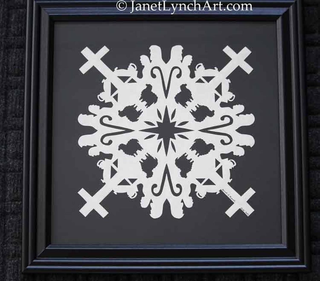 Scherenschnitte Paper Cutting Christmas Nativity - Framed 10x10 - Hand ...