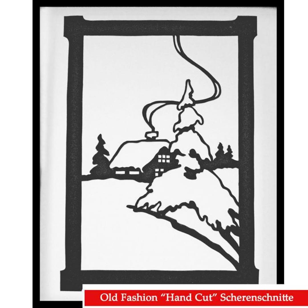 Scherenschnitte Paper Cutting - Winter Christmas Cabin - Framed 8x10 ...