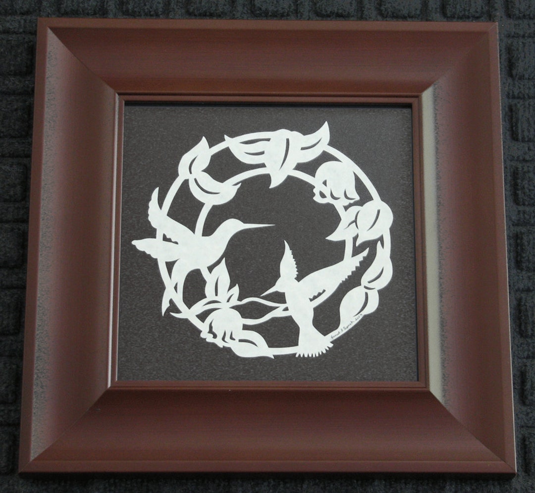 Hummingbirds - Scherenschnitte - Hand Paper Cutting Art Signed and ...