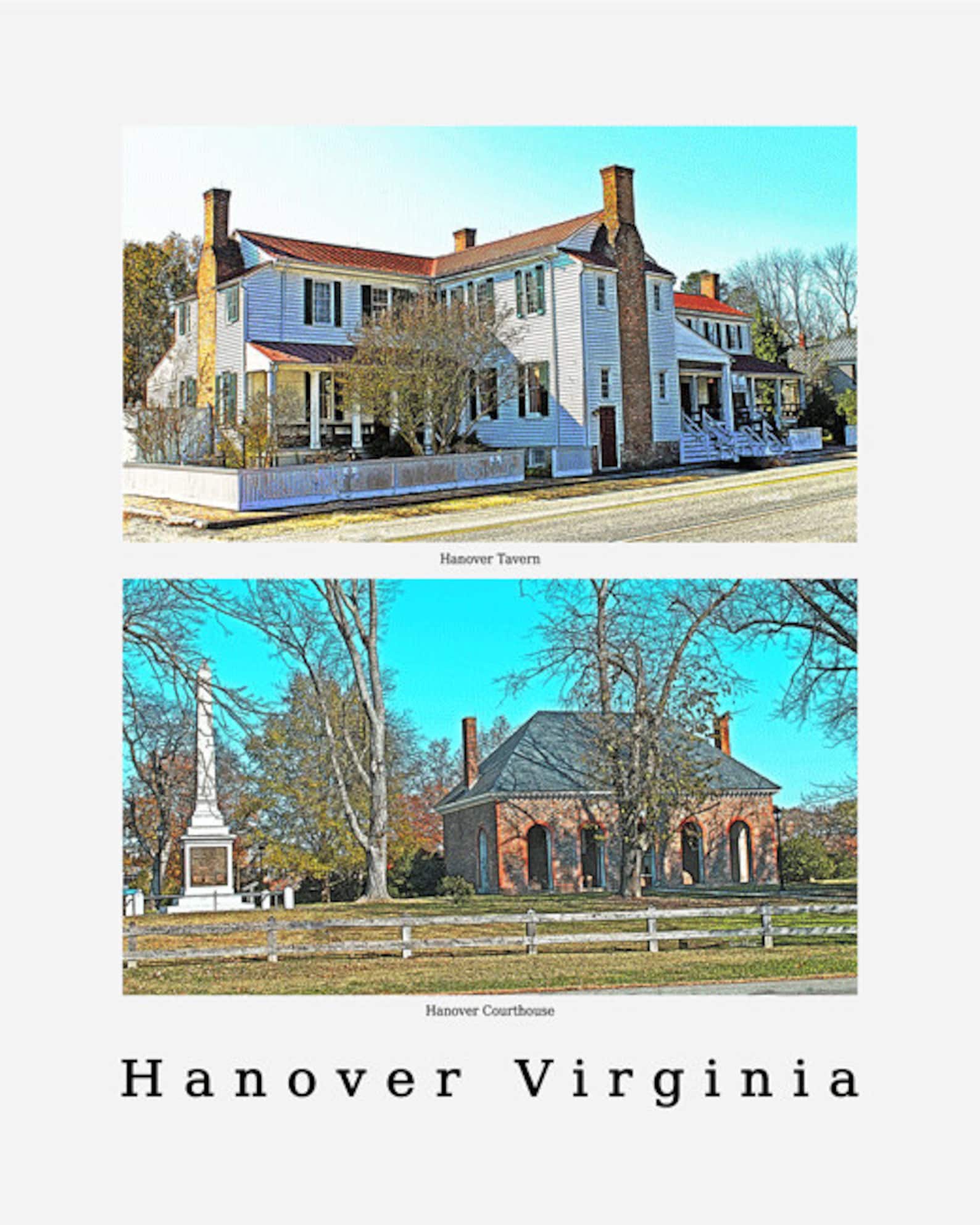 Hanover Courthouse & Hanover Tavern Hanover VA Art - Etsy