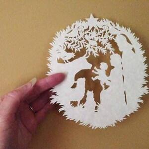 Scherenschnitte Paper Cutting Christmas Nativity - Framed 8x10 - Hand ...
