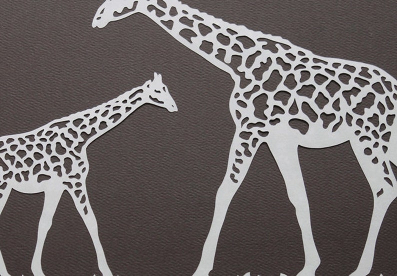Giraffe Family - Giraffe Art - Hand Paper Cutting - Scherenschnitte Art ...