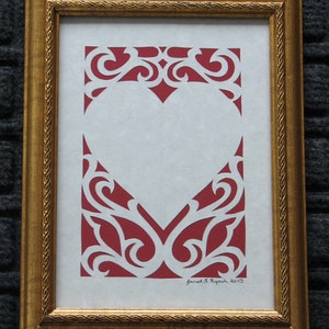 Personal Heart Scherenschnitte Optional Calligraphy - Etsy