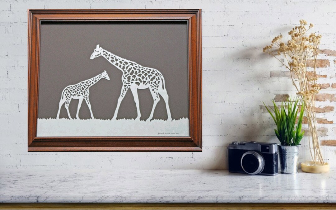 Giraffe Family - Giraffe Art - Hand Paper Cutting - Scherenschnitte Art ...