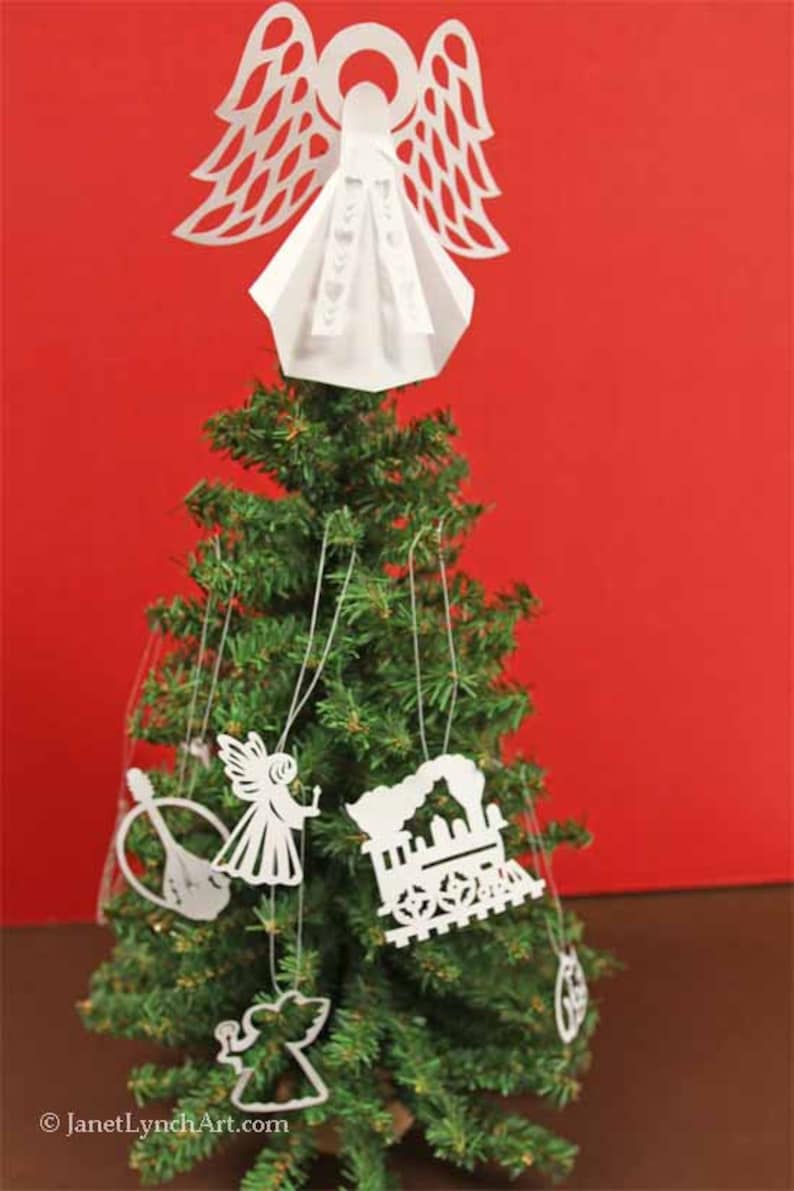 Mini Christmas Ornaments and Tree Topper Scherenschnitte Hand Paper ...