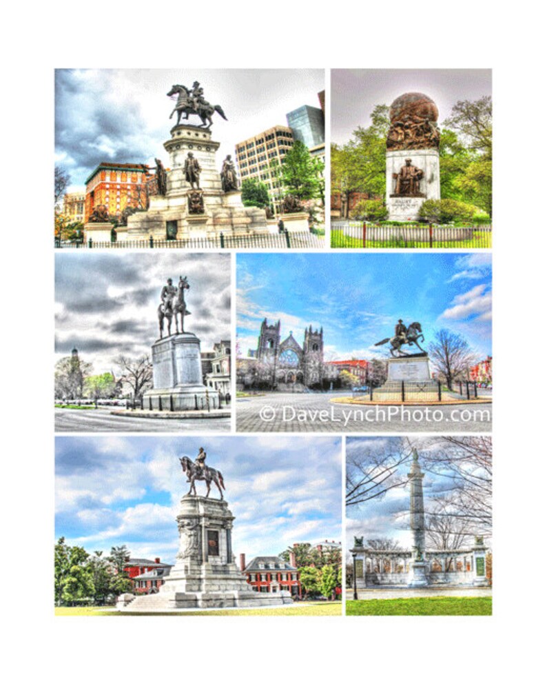 Richmond VA Monument Collage Stonewall Jackson Maury - Etsy