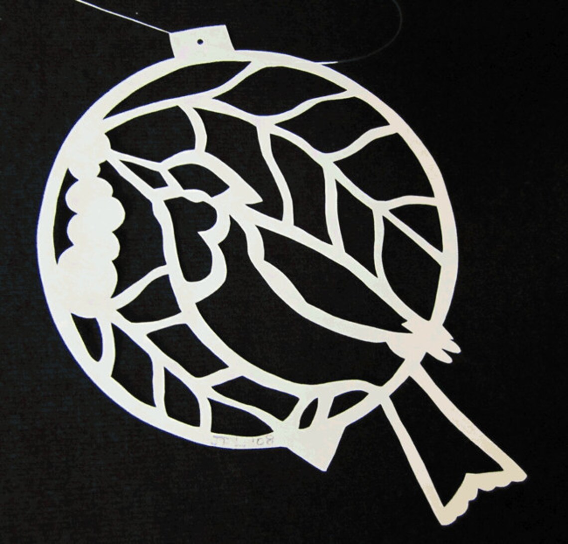 Christmas Ornaments Scherenschnitte Hand Paper Cutting Art Signed and ...