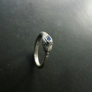 Very Cool and Unique Sterling Silver Snake Ring With Diamonds - Etsy