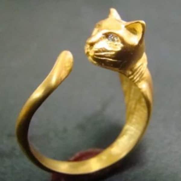 Gold Cat Ring - Etsy
