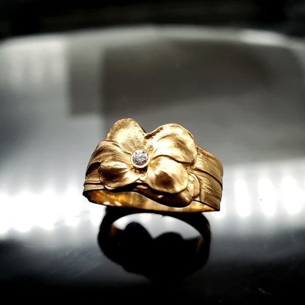 Pansy Flower Ring - Etsy