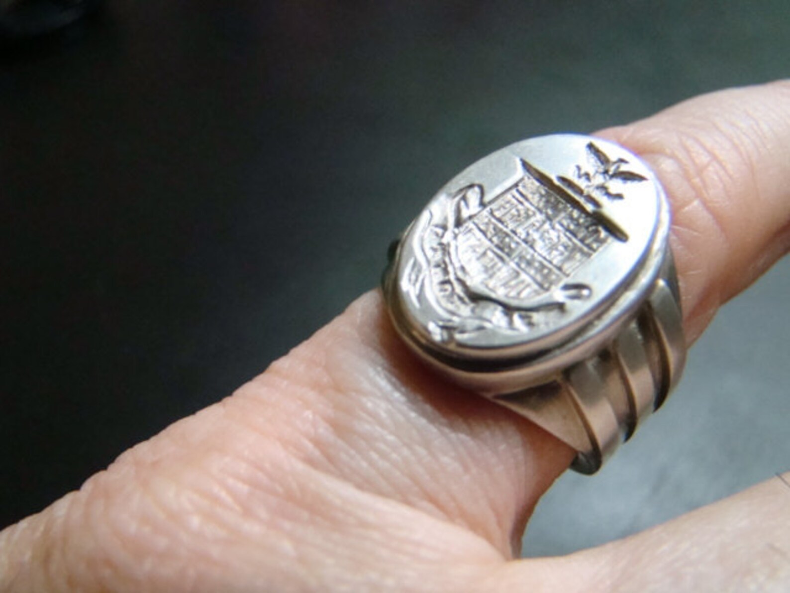 Amazingly Detailed Sterling Silver Crest Ring - Etsy