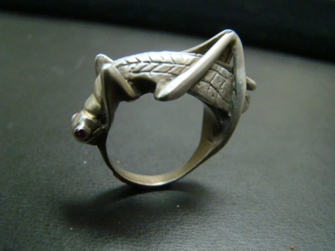 Grasshopper Sterling Silver Ring - Etsy