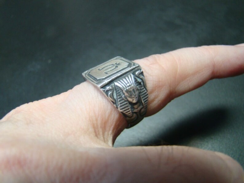 Amazing Sterling Silver Egyptian Style Crest Ring - Etsy
