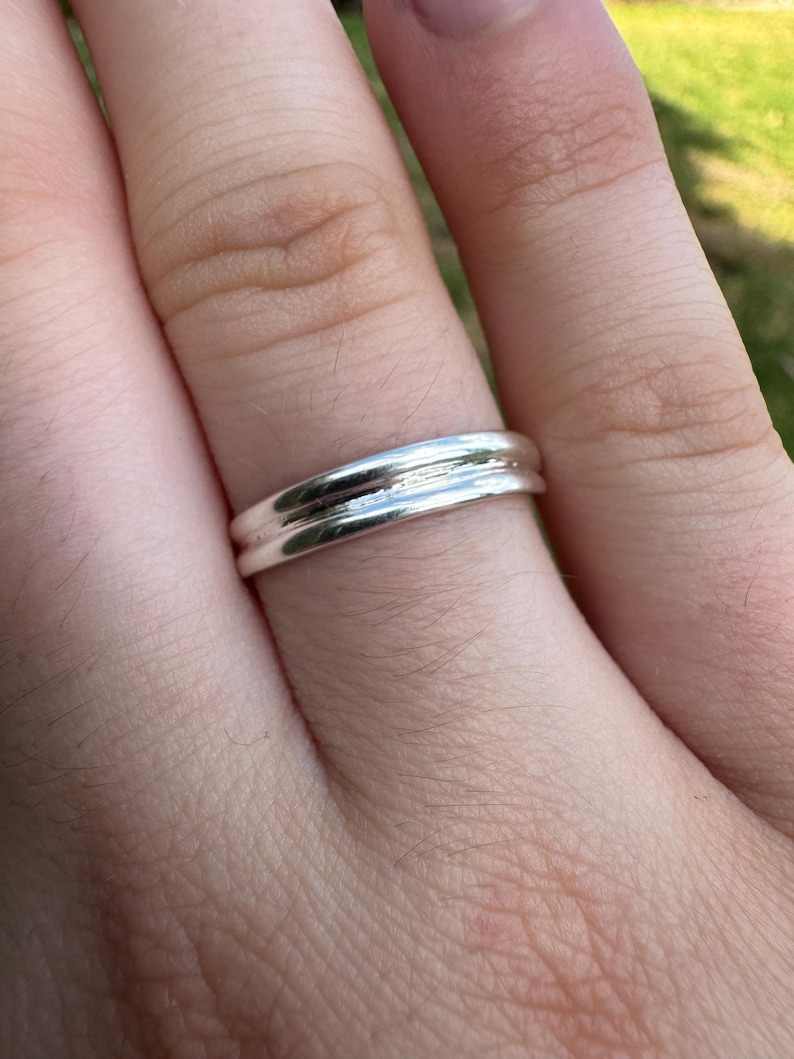 Handmade Sterling Silver 2mm Double Wire Ring Size 8 - Etsy