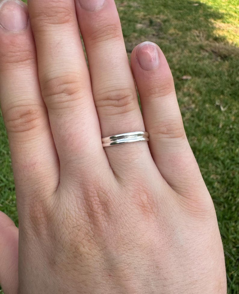 Handmade Sterling Silver 2mm Double Wire Ring Size 8 - Etsy