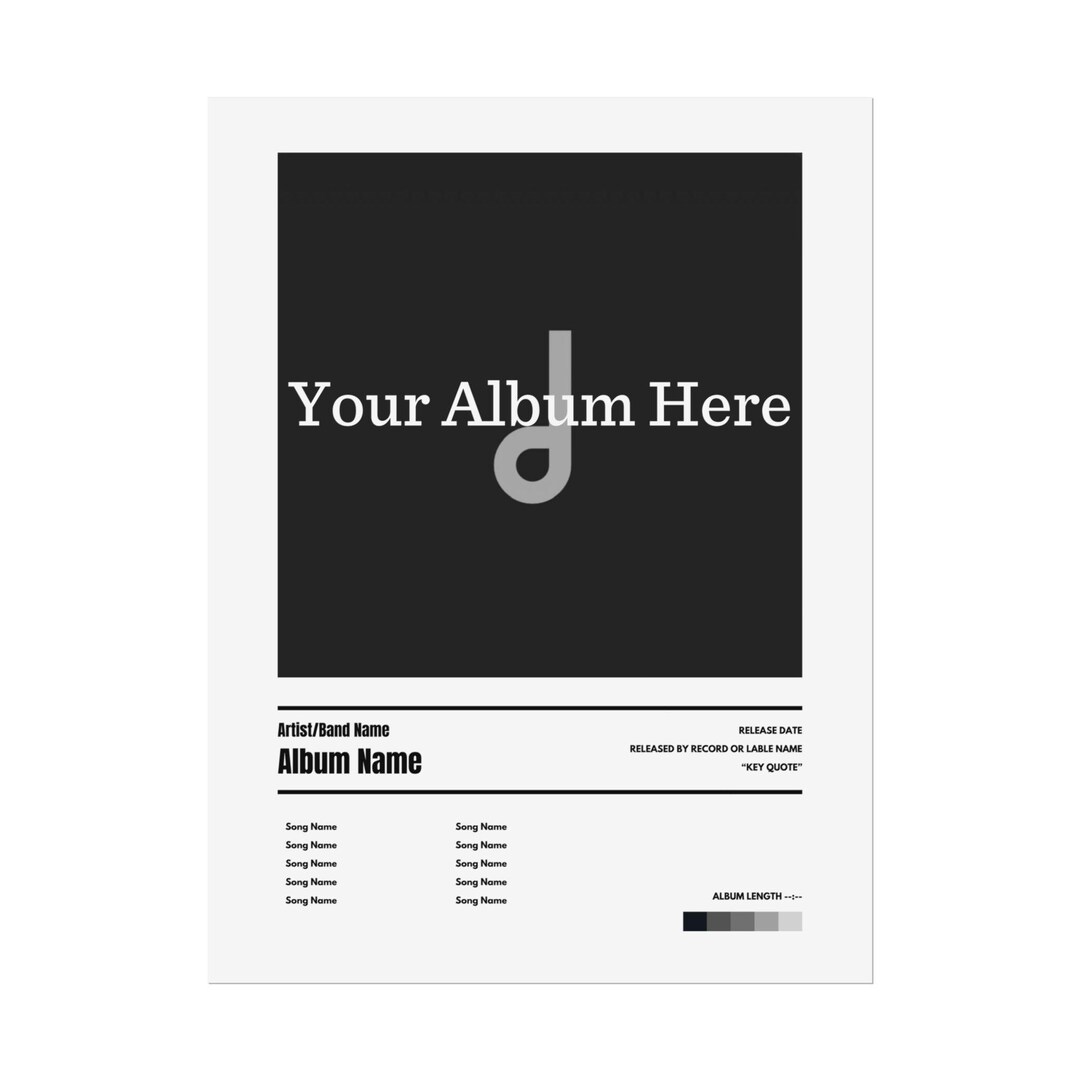 Custom Album Poster, Type 2. - Etsy