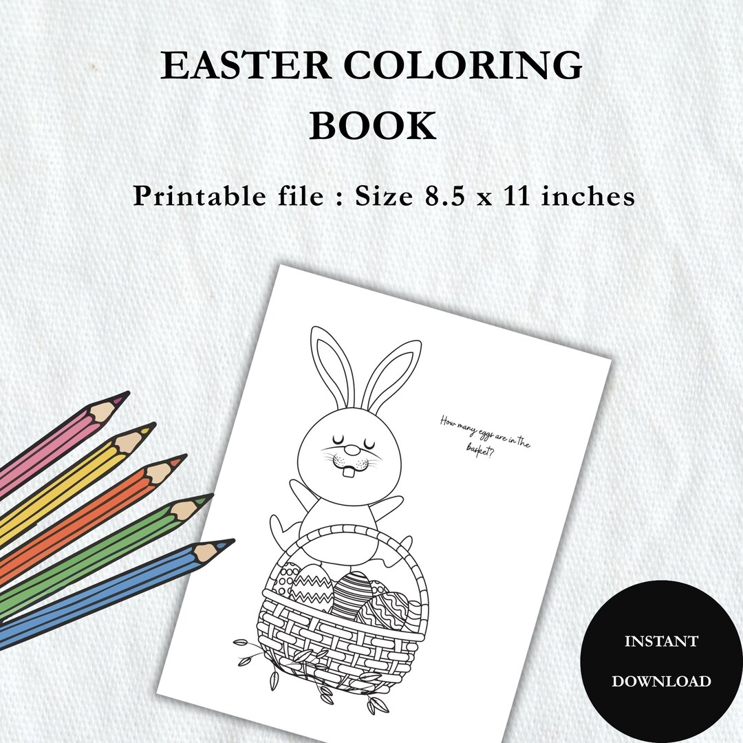 Easter Coloring Book – Minimalist Spring Activity (digital Download) - Etsy