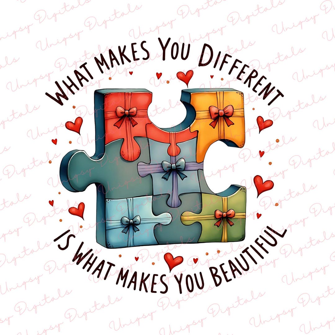 Autism Awareness PNG, What Makes You Different is Beautiful, Colorful ...