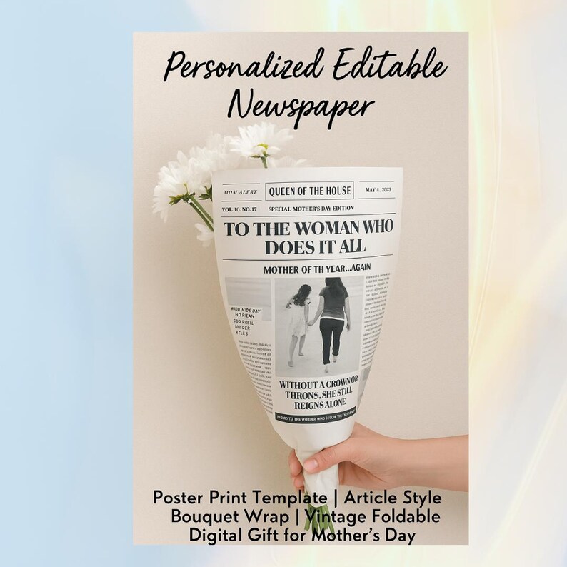 Personalized Editable Newspaper Poster Print Template, Article Style ...