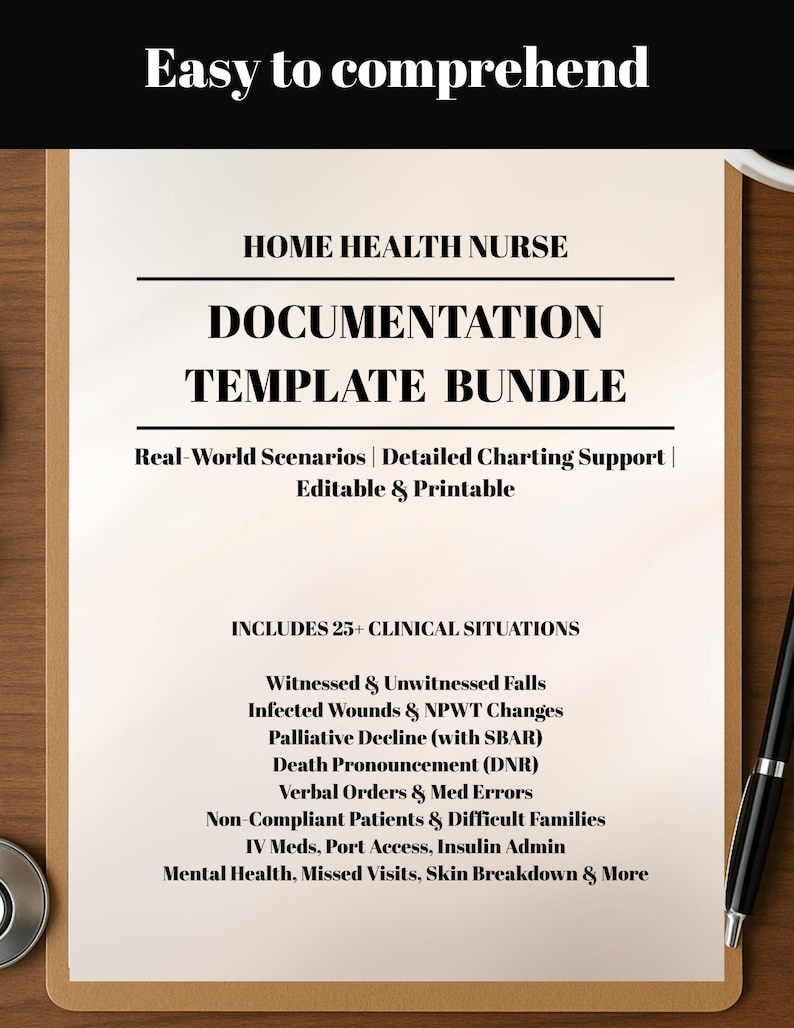 Home Health Nurse Documentation Template, Editable Printable SBAR Notes ...