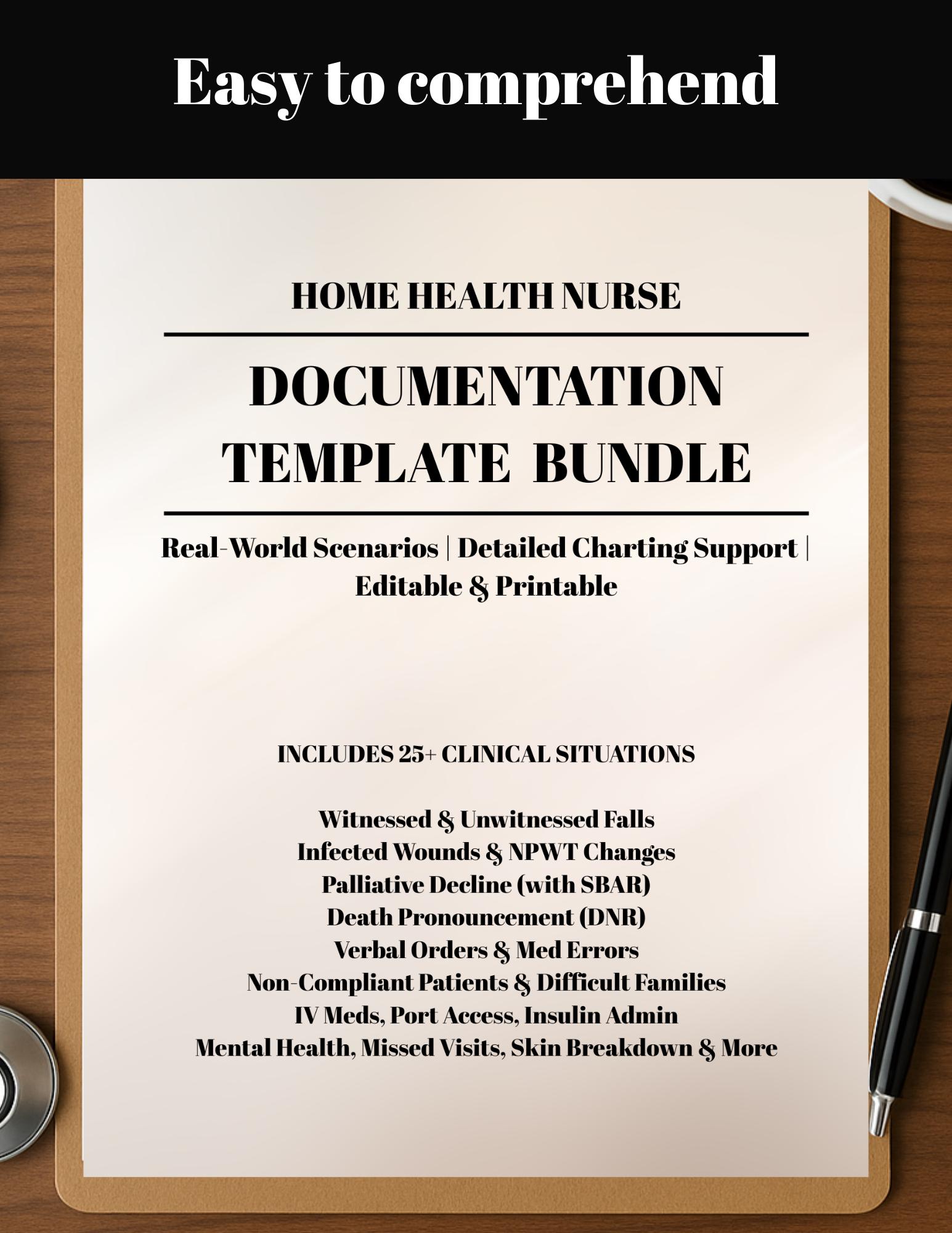 Home Health Nurse Documentation Template, Editable Printable SBAR Notes ...