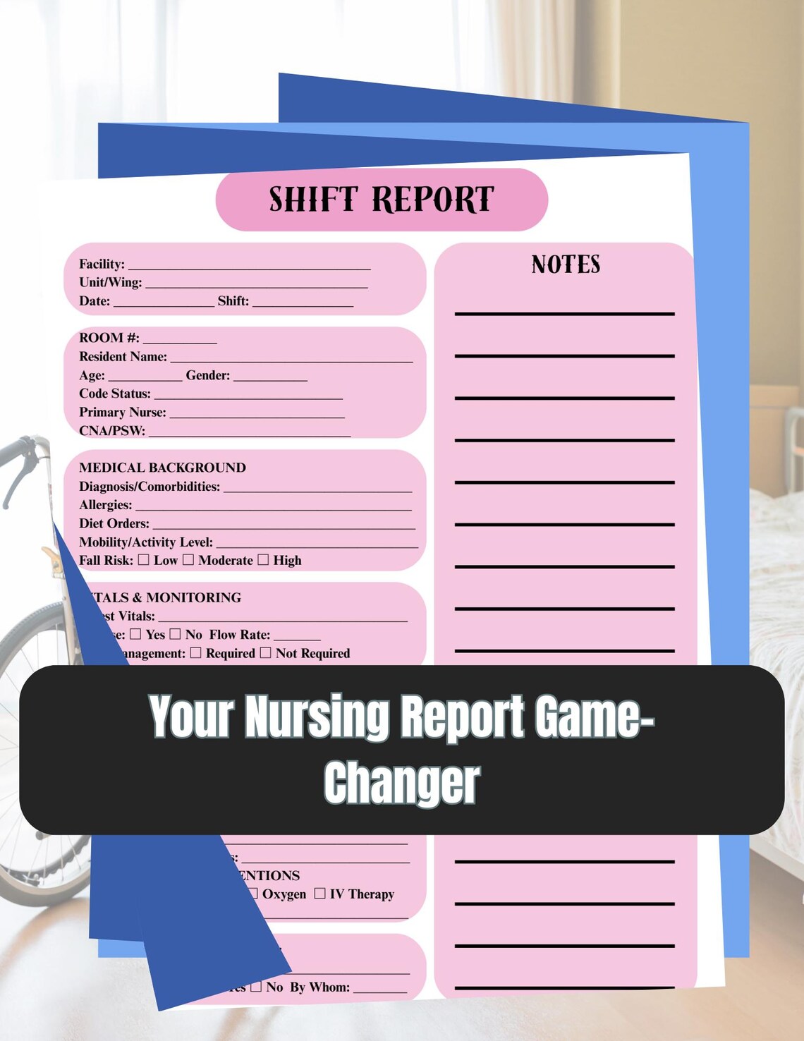 Nursing Shift Report Bundle, LTC Report Sheets, Editable Nurse Handover ...