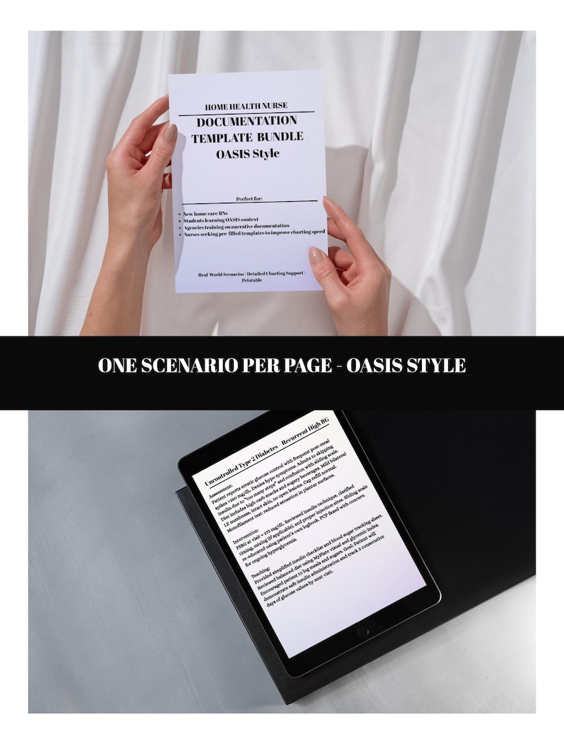 Home Health Nursing Notes Bundle, Printable Charting Templates, 25 Real ...