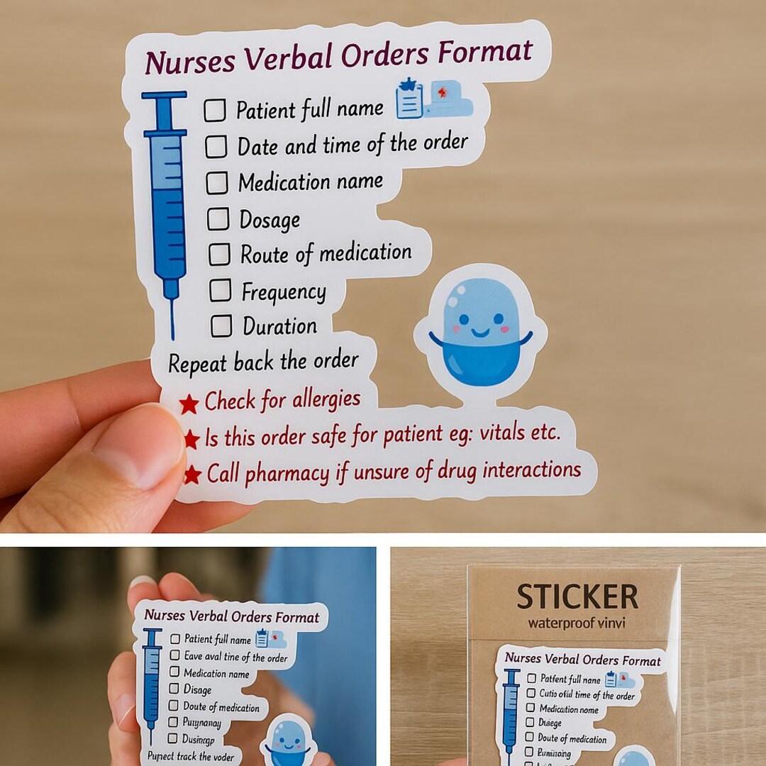 Nurse Medication Cheat Sheet Sticker, Educational Die-cut Glossy ...