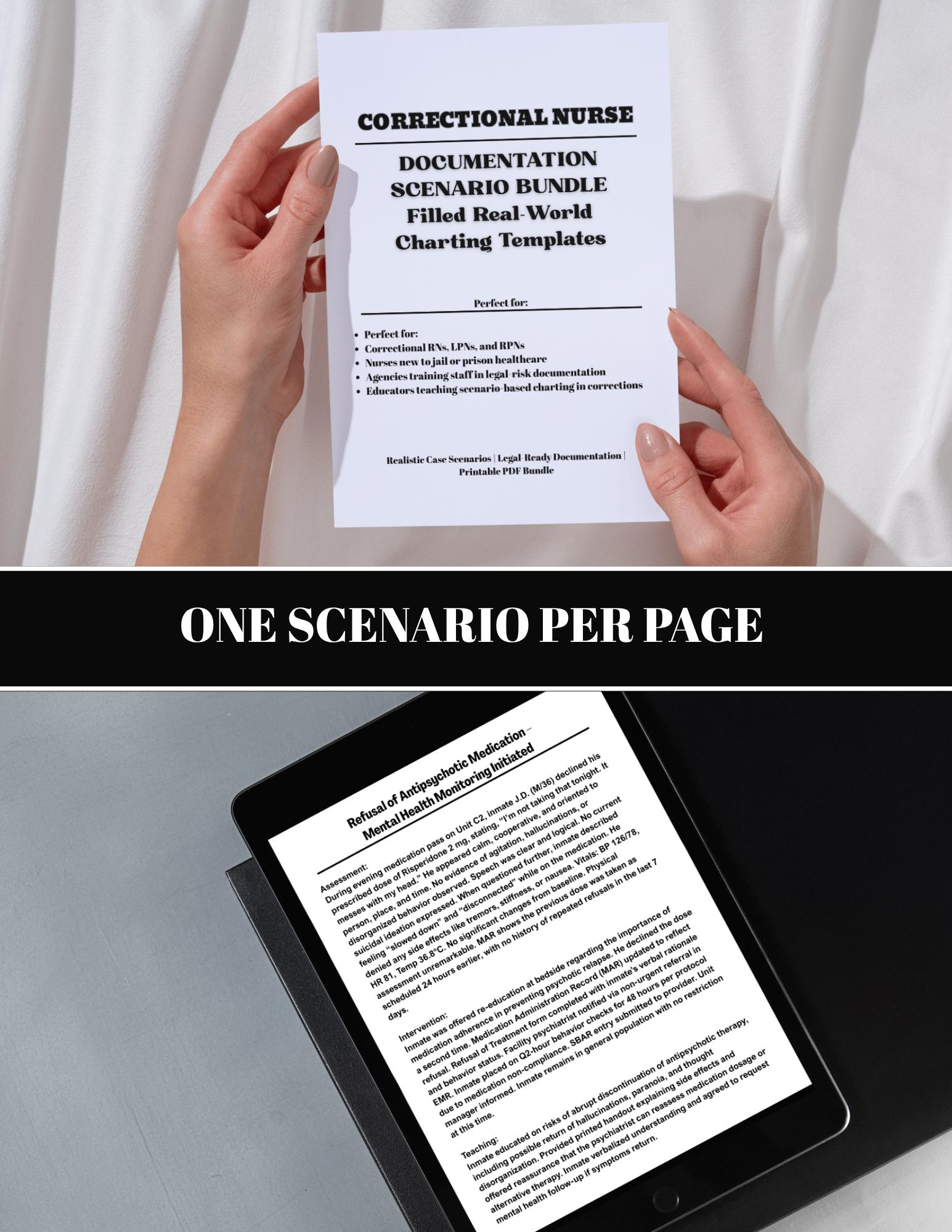Correctional Nurse Charting Bundle, Prison Nurse Documentation Pdf ...