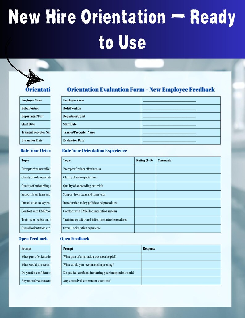 Healthcare Staff Orientation Toolkit, Editable Nurse Onboarding PDF ...