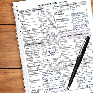Printable Nursing Care Coordinator Template for Case Managers in ...
