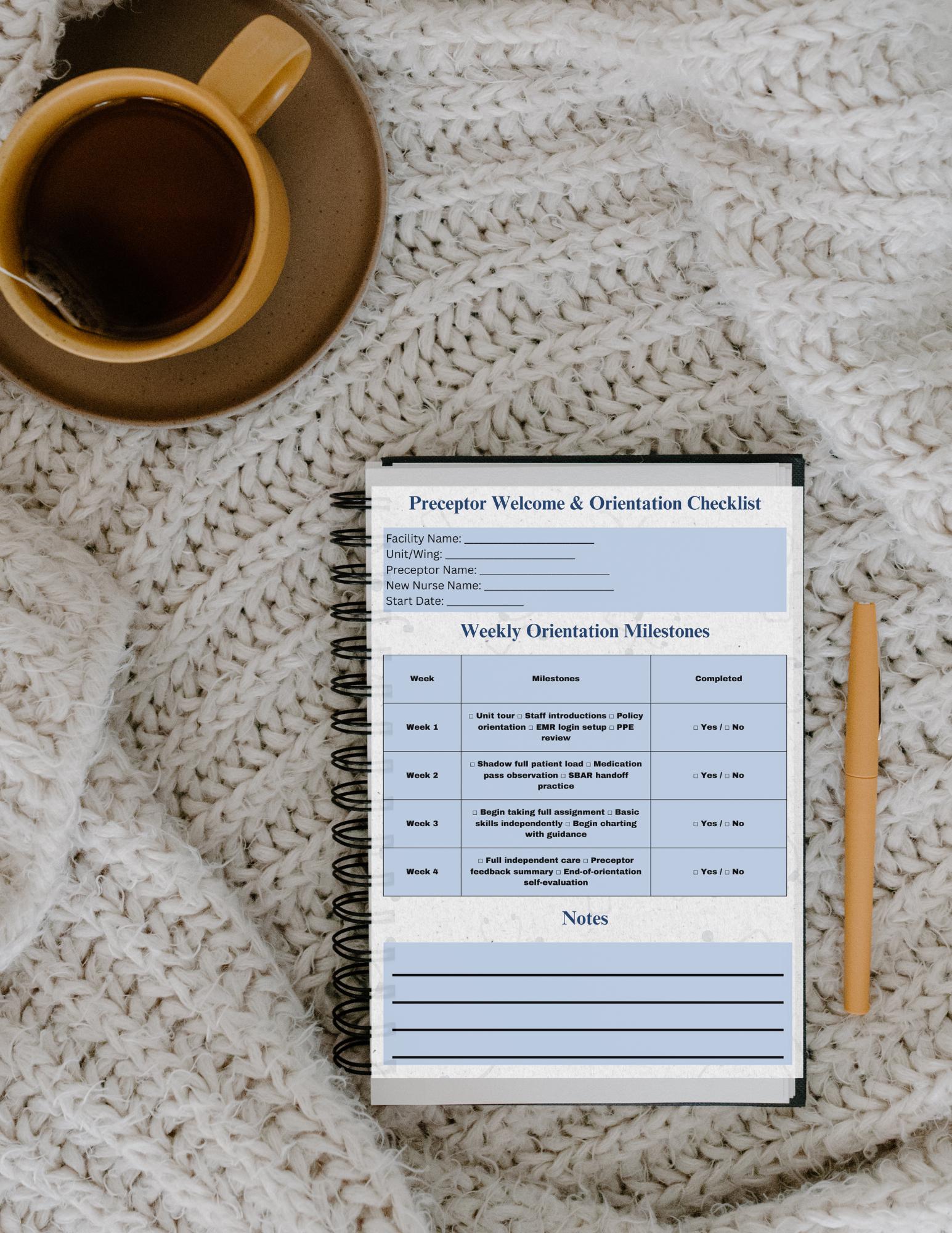 Preceptor Nurse Onboarding Toolkit, New Grad Nurse Orientation Binder ...