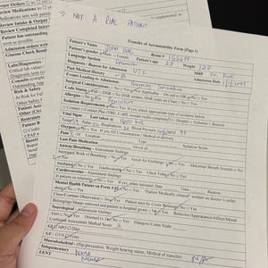 Patient Transfer of Accountability Printable Pdf Form, Nurse Handover ...