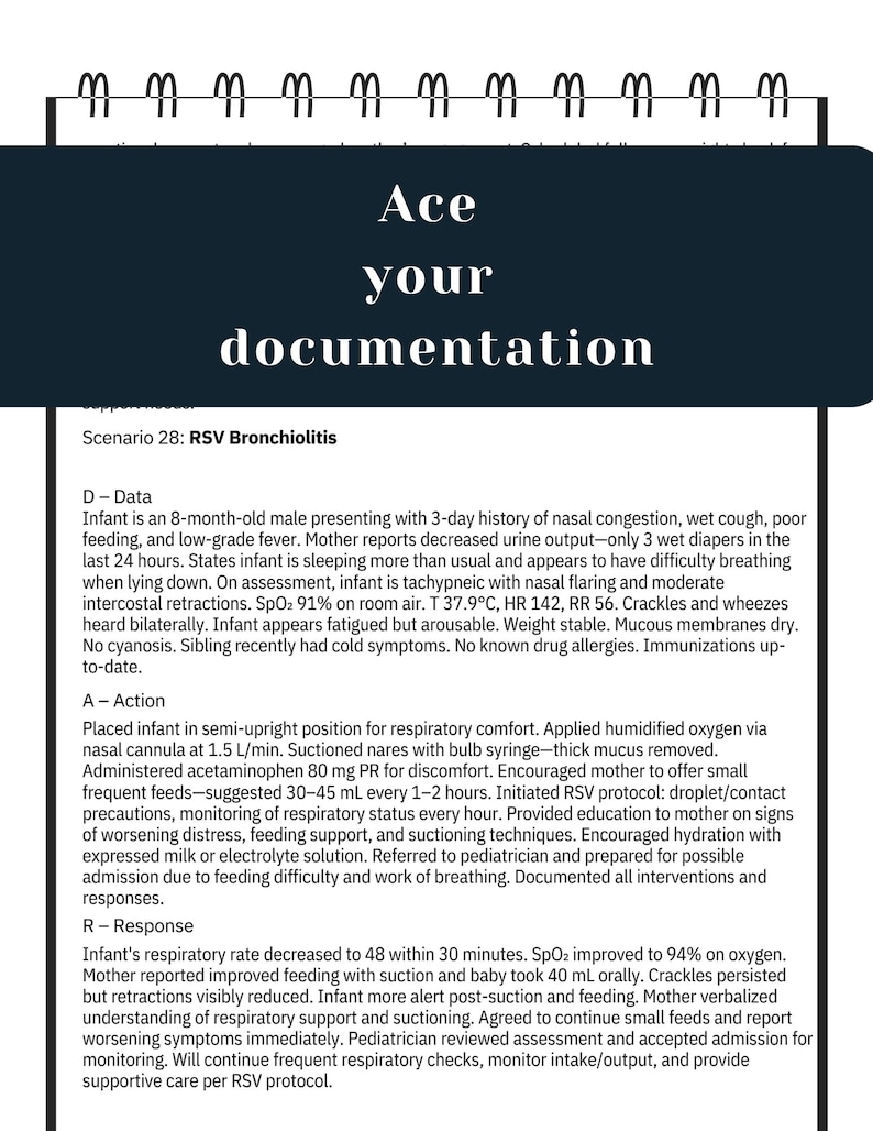 Nurse Documentation Template, DAR Charting Guide for Nursing Diagnoses ...