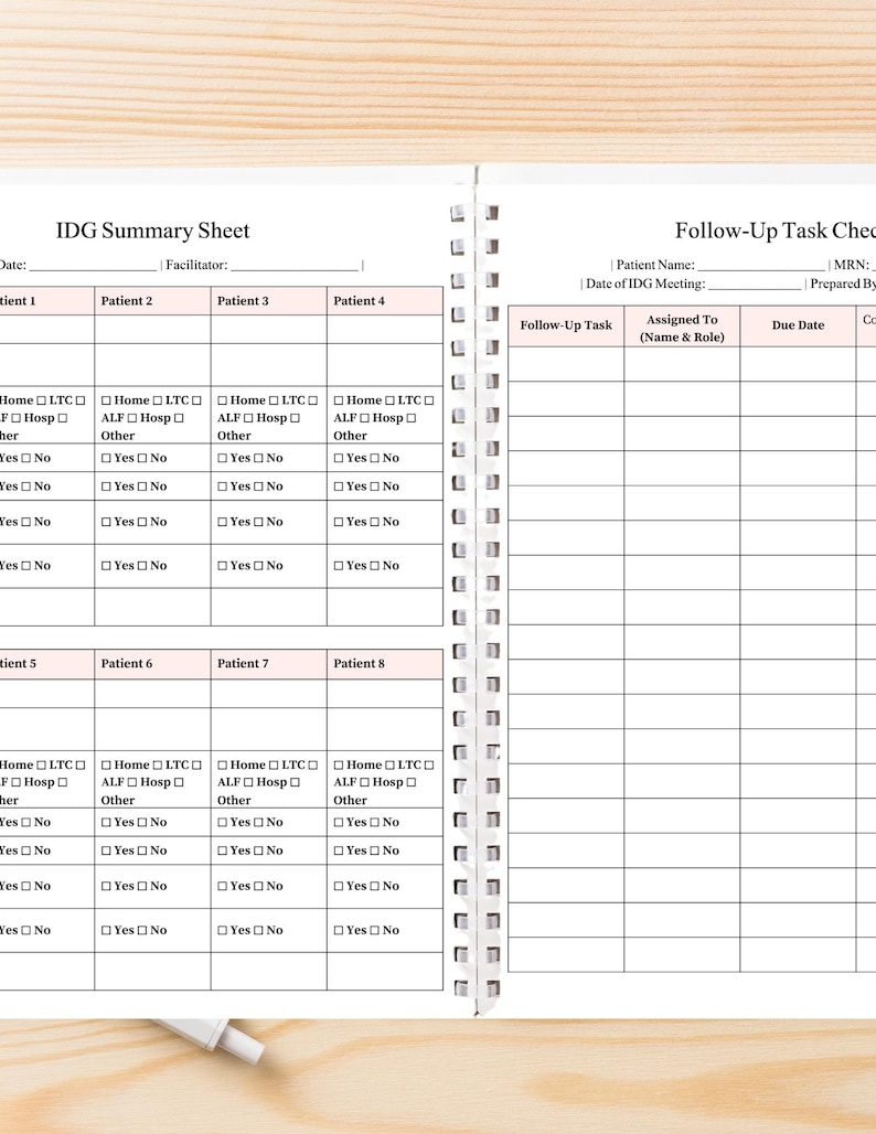 IDG Charting Toolkit for Hospice, Printable Interdisciplinary Forms for ...