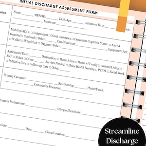 Inpatient Case Manager Initial Discharge Assessment Form, Hospital ...