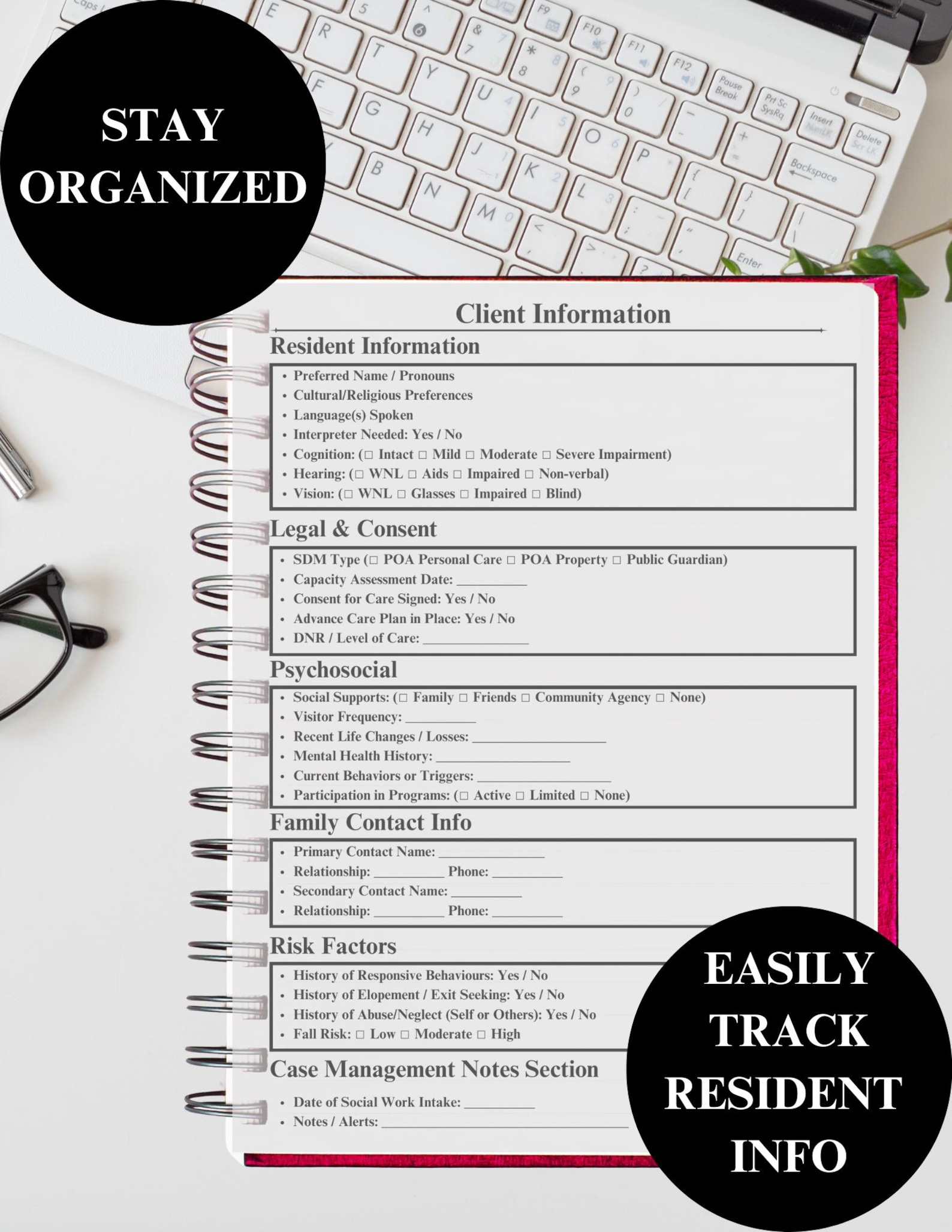 LTC Social Work Planner, Nursing Home Social Work Template, Editable ...
