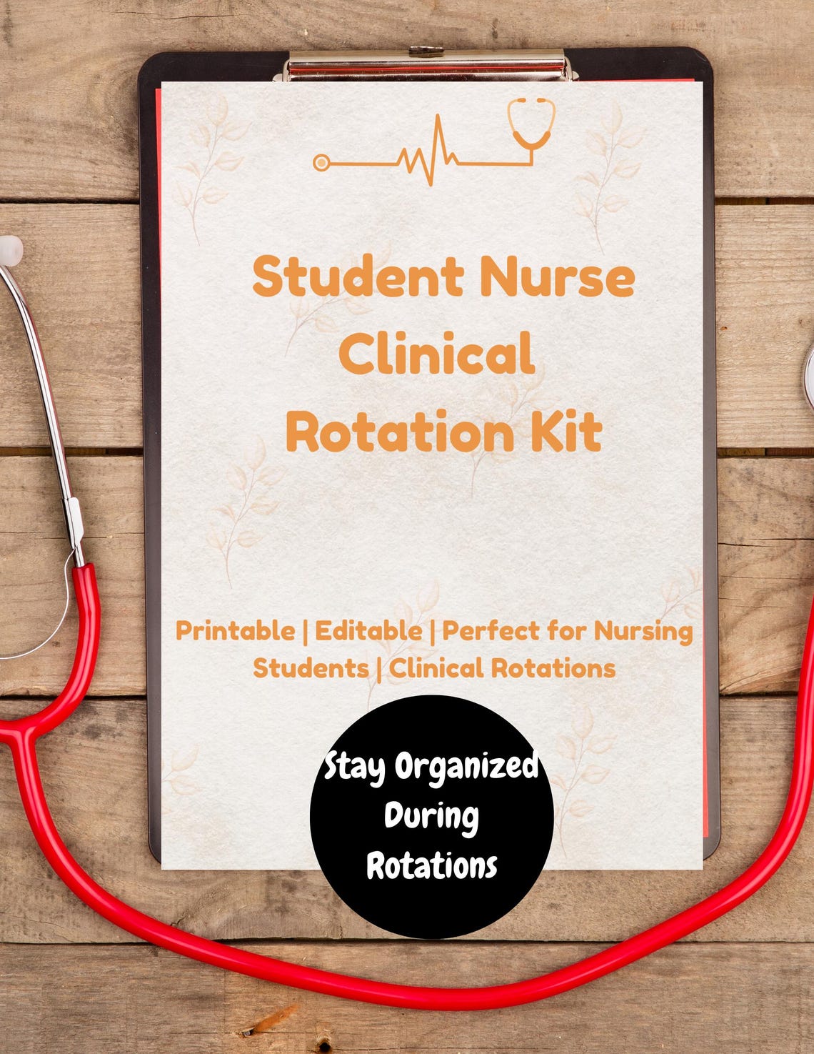 Student Nurse Clinical Rotation Kit | Printable Templates, SBAR, Care ...