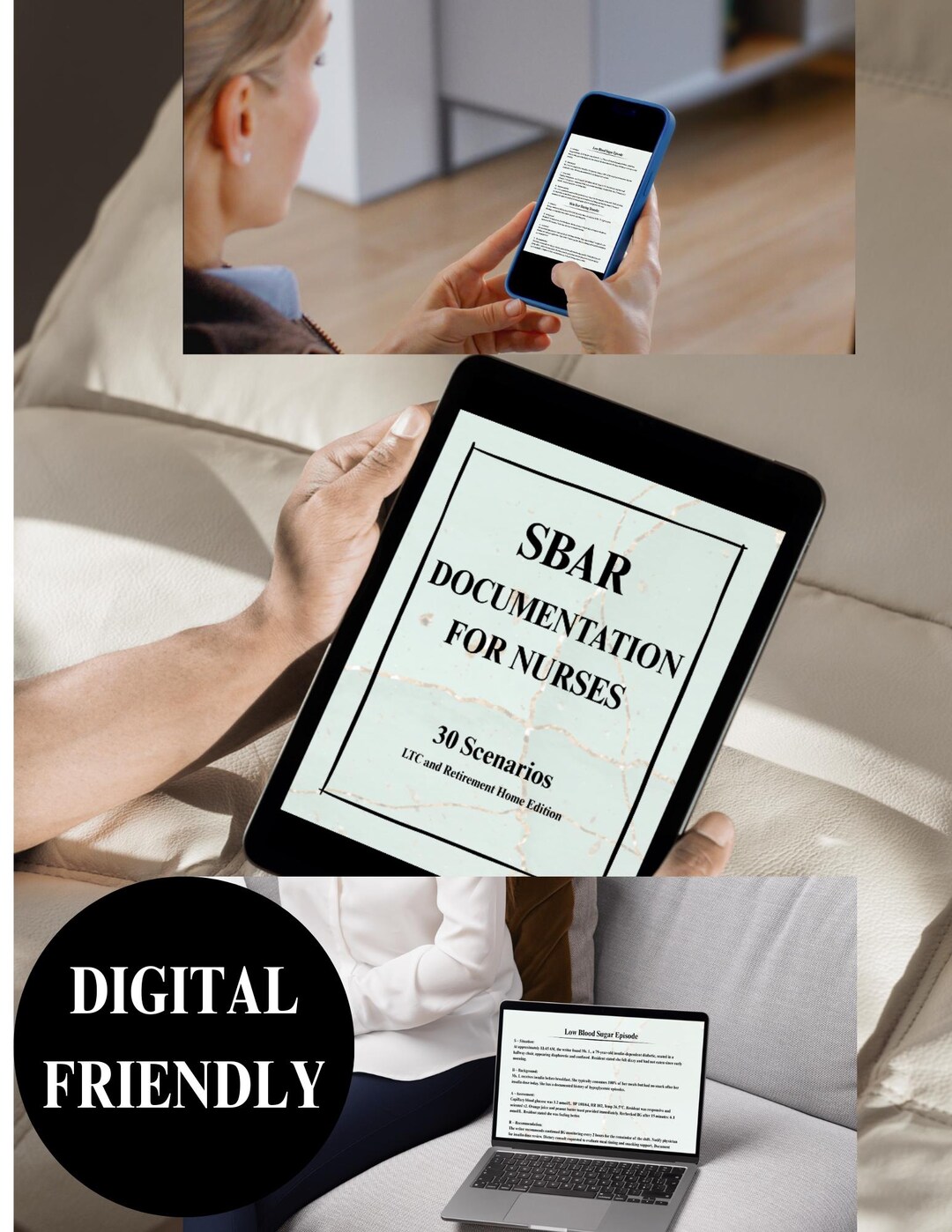 SBAR Documentation for Nurses, 30 Clinical Scenarios, LTC Nursing Tool ...