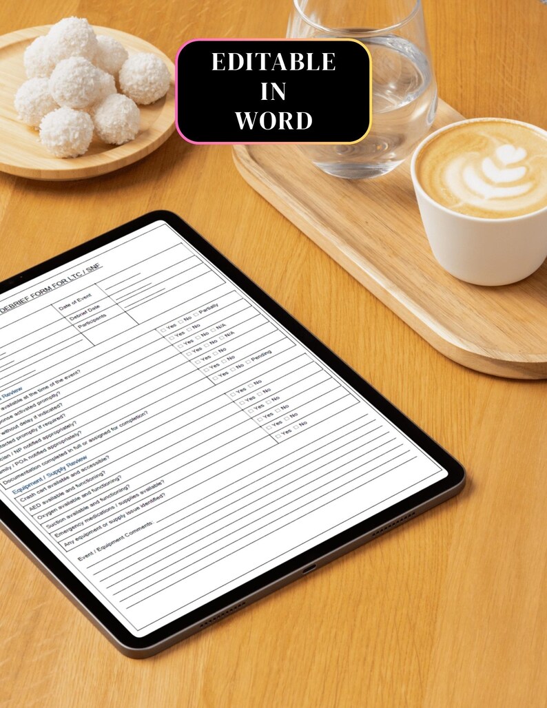 Editable Code Blue Template for SNF and LTC , Post Code Debrief Form ...