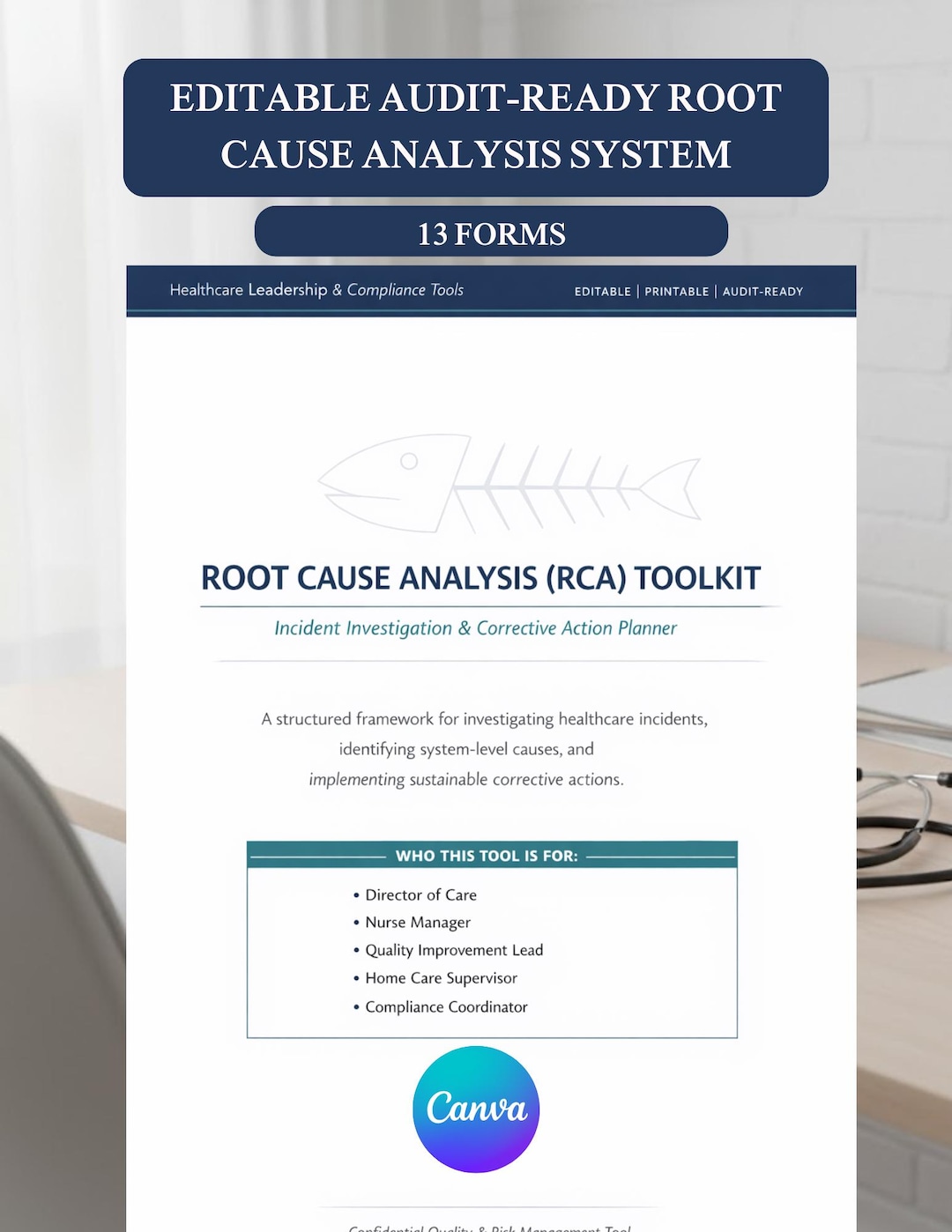 Root Cause Analysis Template for Healthcare | RCA Investigation Toolkit ...