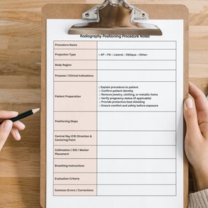 Radiography Positioning Procedure Notes Template – Editable Canva Form ...