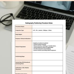 Radiography Positioning Procedure Notes Template – Editable Canva Form ...