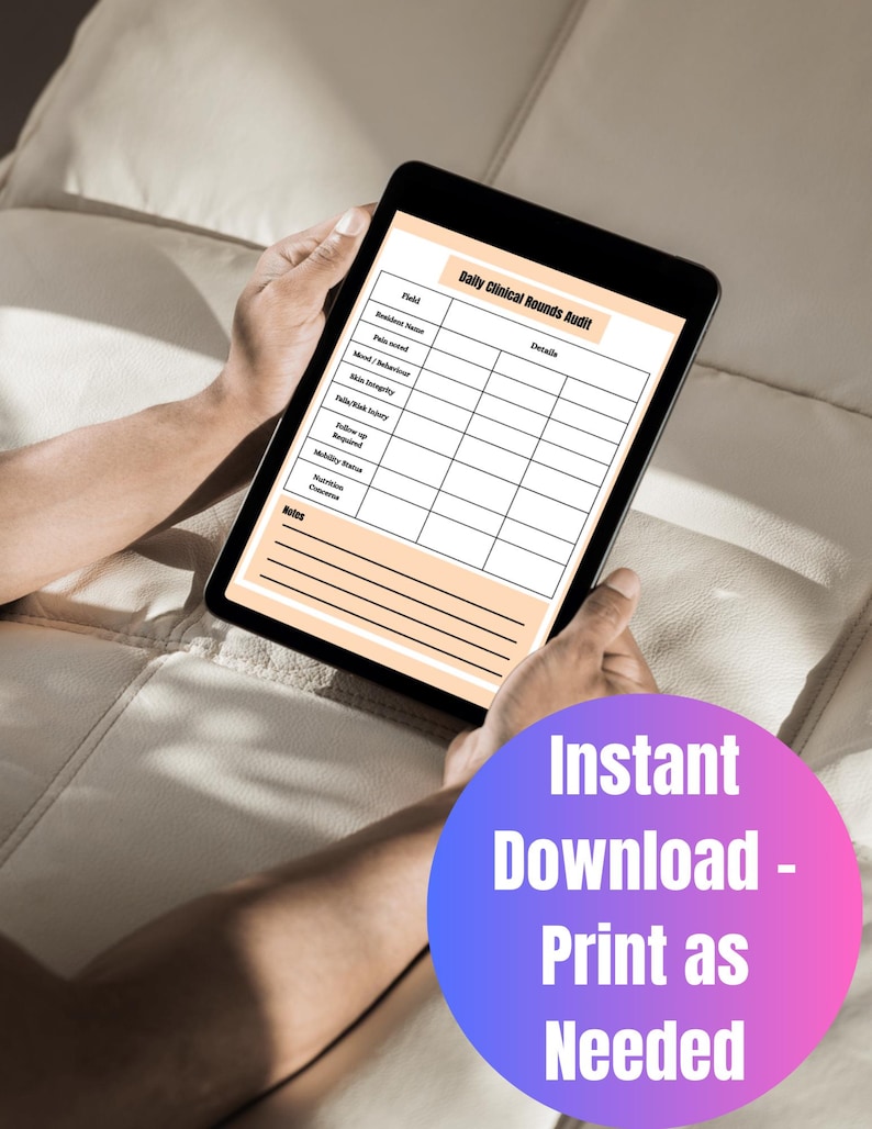 Director of Care Audit Tool Bundle, Printable LTC QA Forms, Monthly ...