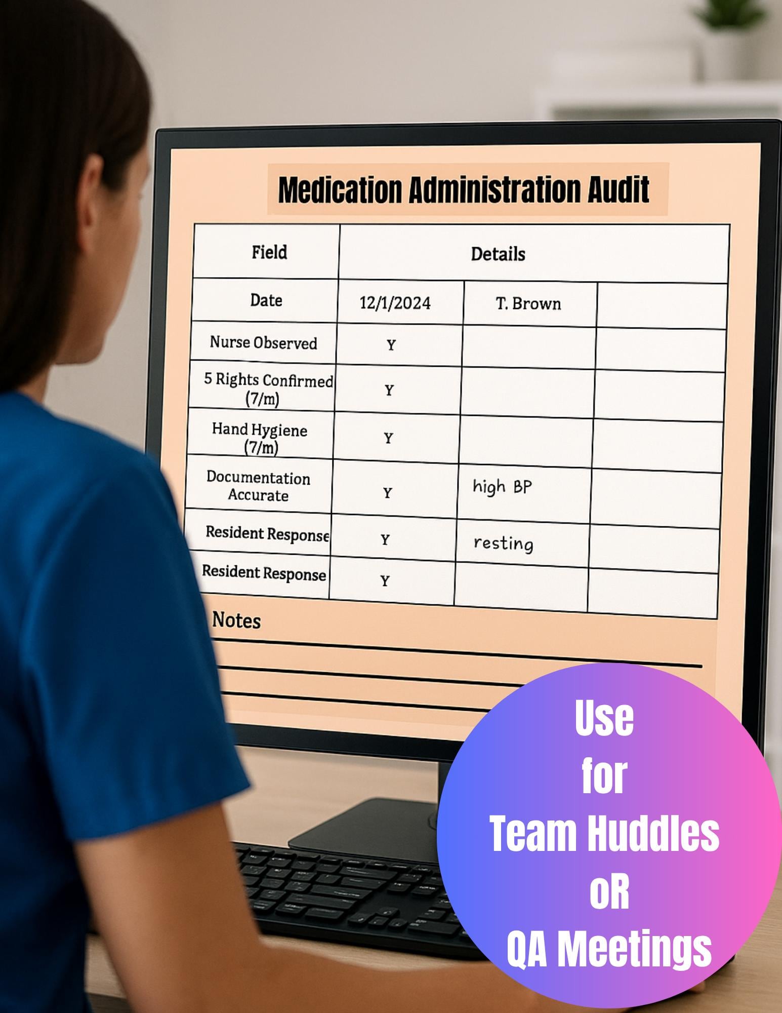 Director of Care Audit Tool Bundle, Printable LTC QA Forms, Monthly ...