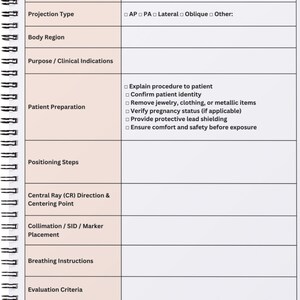 Radiography Positioning Procedure Notes Template – Editable Canva Form ...