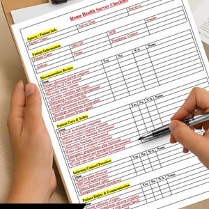 Home Health Survey Checklist, Editable Word Document, Nursing Form ...